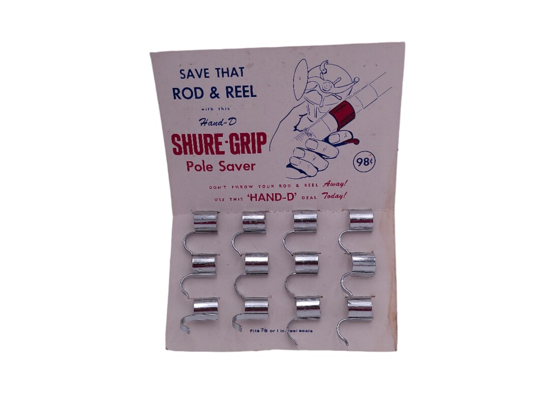 Vintage SHURE-GRIP Rod & Reel Fishing Pole Saver Store Dealer ...