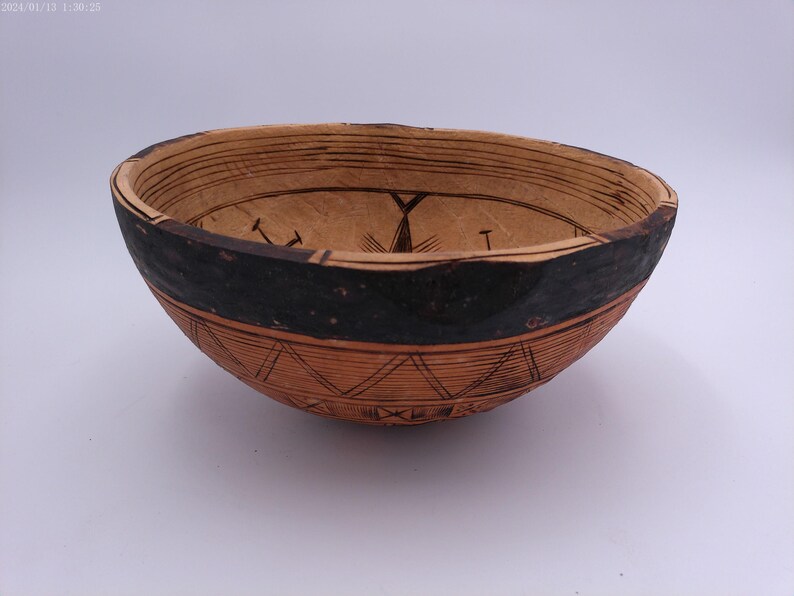 African Calabash Gourd Hand Made and Decorated Bowl Vintage - Etsy