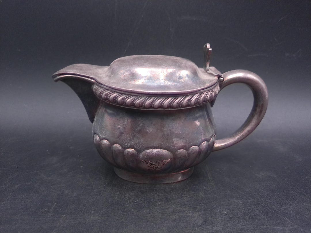 USN United States Navy Gorham Silver Plated Soldered Lidded Creamer ...