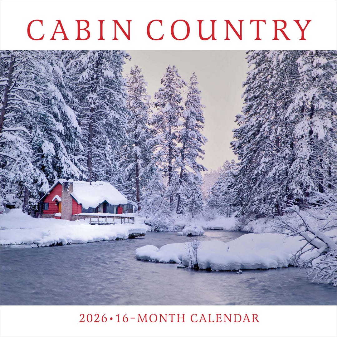 Cabin Country | 2026 12 X 24 Inch (hanging) Monthly Square Wall ...