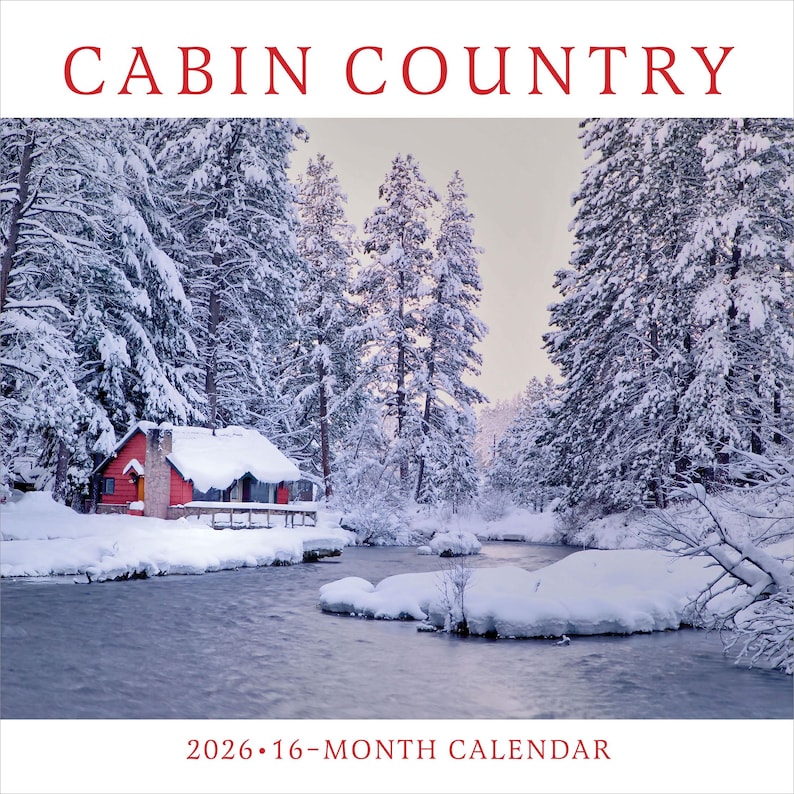 Cabin Country | 2026 12 X 24 Inch (hanging) Monthly Square Wall ...