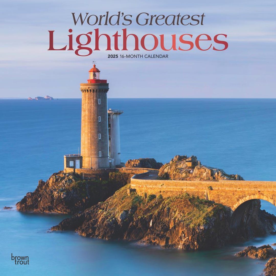 World's Greatest Lighthouses | 2025 12 X 24 Inch Monthly Square Wall ...