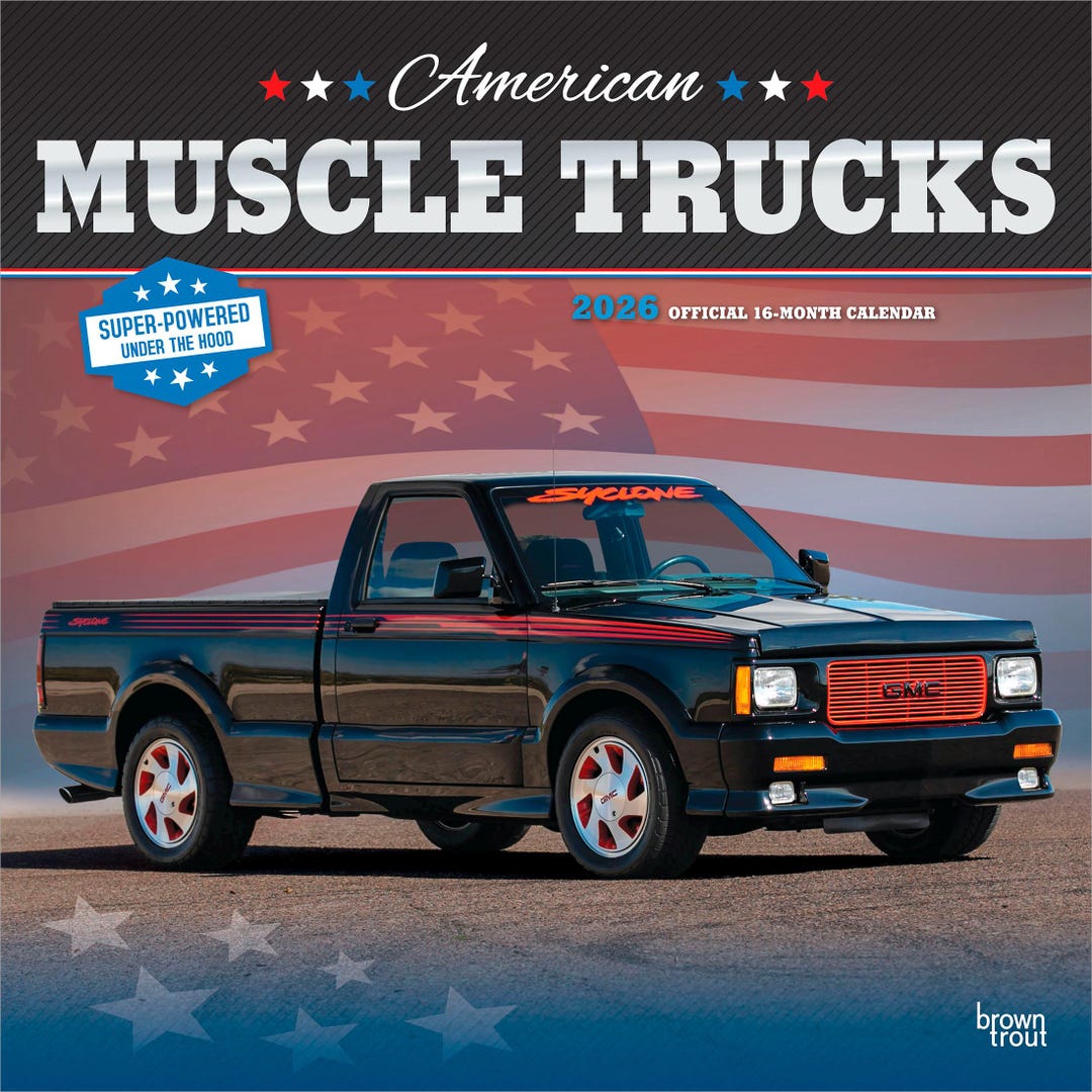 American Muscle Trucks OFFICIAL | 2026 12 X 24 Inch (hanging) Monthly ...