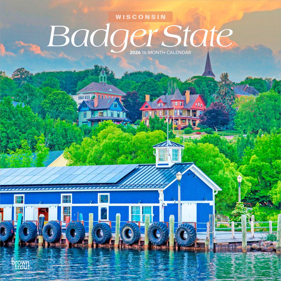 Badger State | Wisconsin Places | 2026 12 X 24 Inch (hanging) Monthly ...