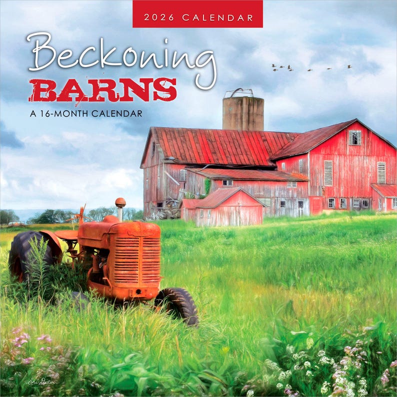 Beckoning Barns | 2026 12 X 24 Inch (hanging) Monthly Square Wall ...
