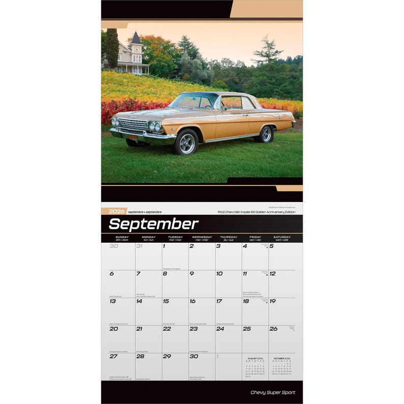 Chevy Super Sport OFFICIAL | 2026 12 X 24 Inch (hanging) Monthly Square ...