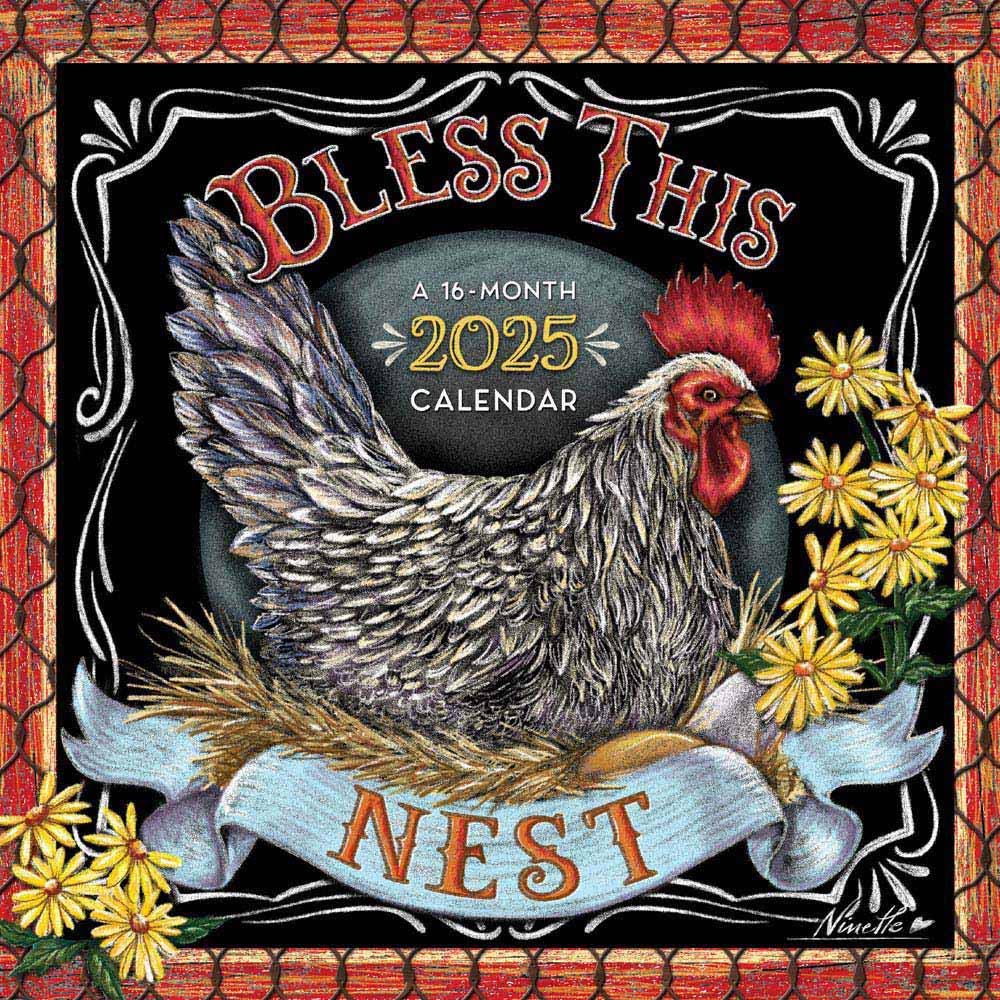 Bless This Nest | 2025 12 X 24 Inch Monthly Square Wall Calendar ...
