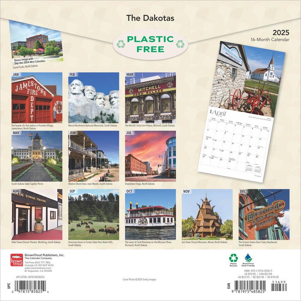 The Dakotas North Dakota & South Dakota Places 2025 12 X 24 Inch ...