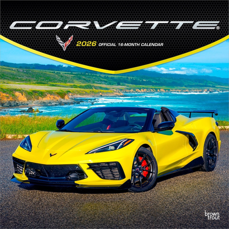 Corvette OFFICIAL | 2026 12 X 24 Inch (hanging) Monthly Square Wall ...