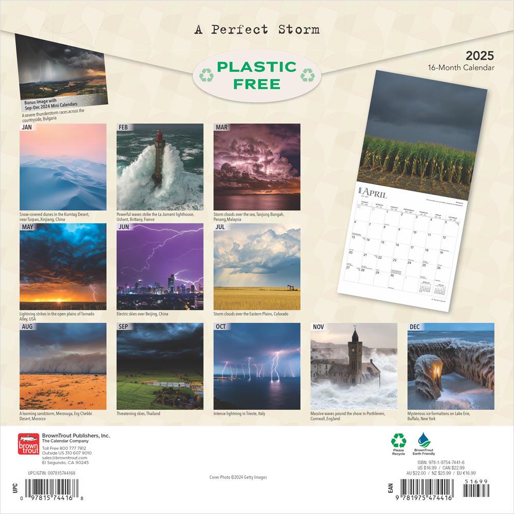 A Perfect Storm 2025 12 X 24 Inch Monthly Square Wall Calendar Foil ...