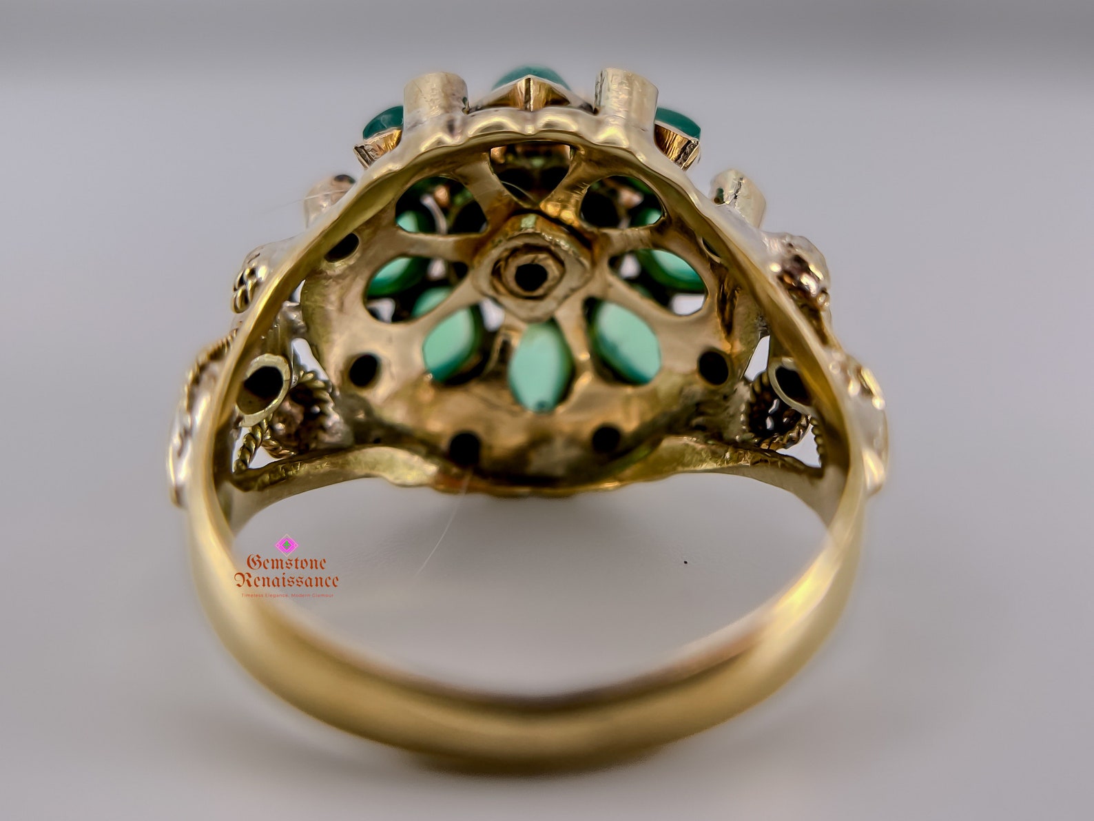 Harem Thai Princess Ring 18k Gold Ring Multi-gemstone Intercheangable ...