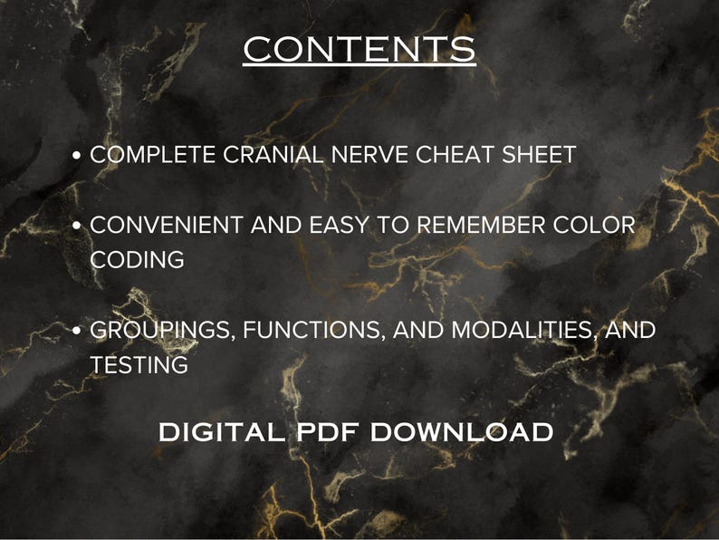 Cranial Nerve Charts and Testing - Etsy