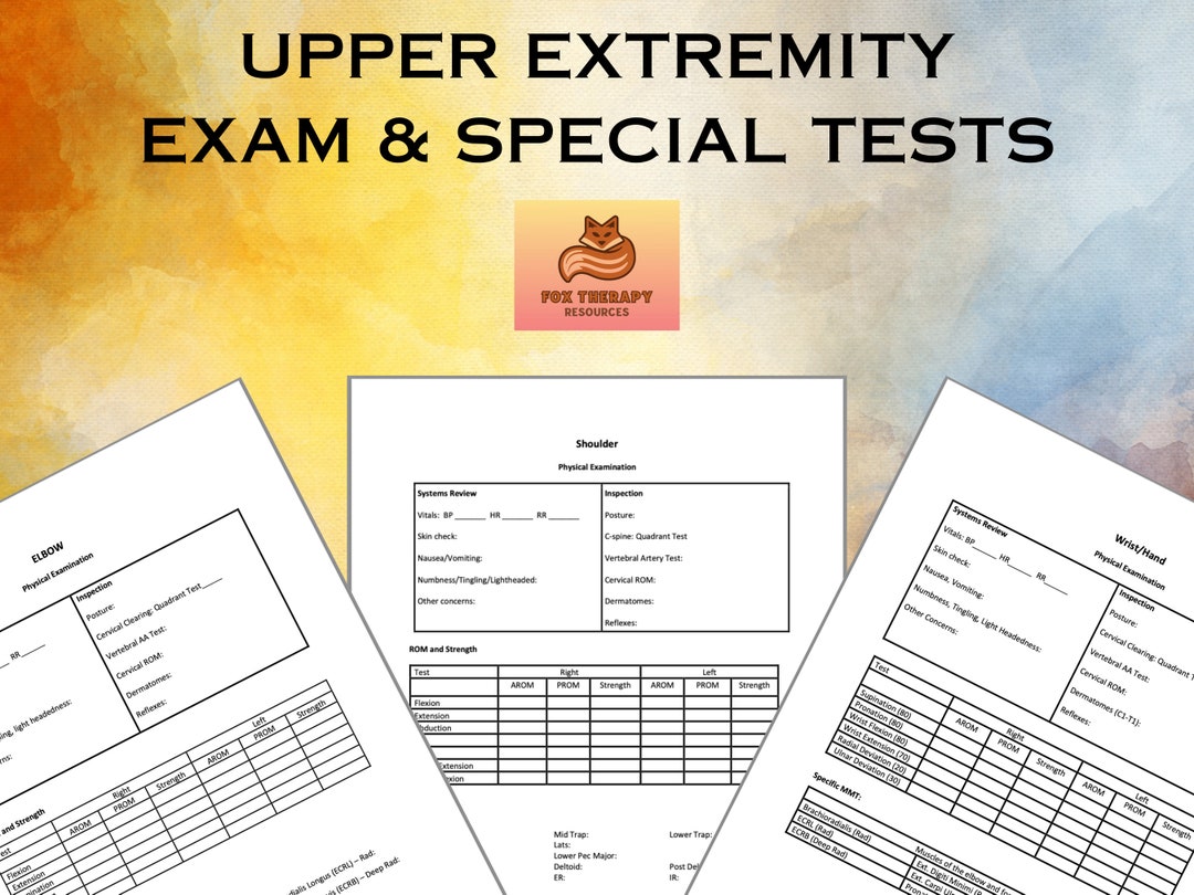 Upper Extremity Examination and Special Tests - Etsy
