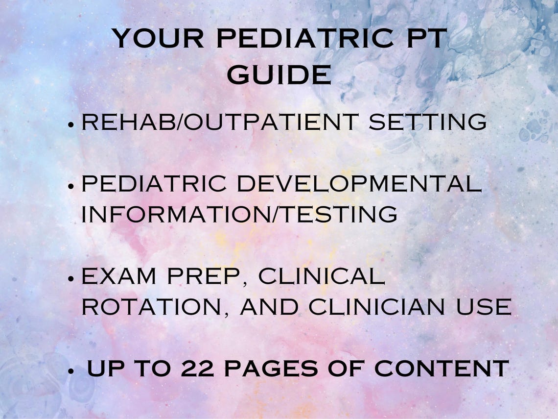 Pediatric Physical Therapy Packet - Etsy