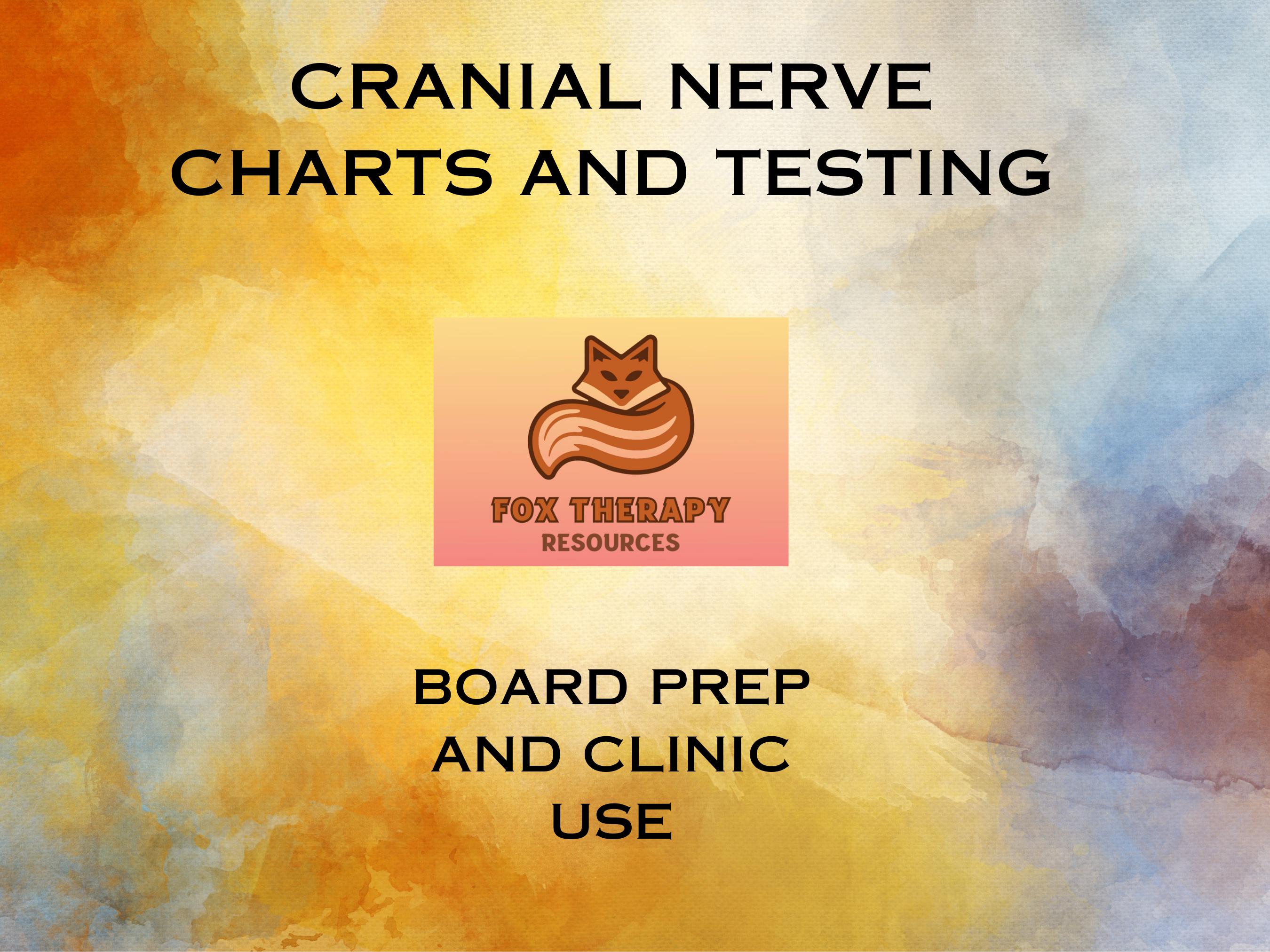 Cranial Nerve Charts and Testing - Etsy