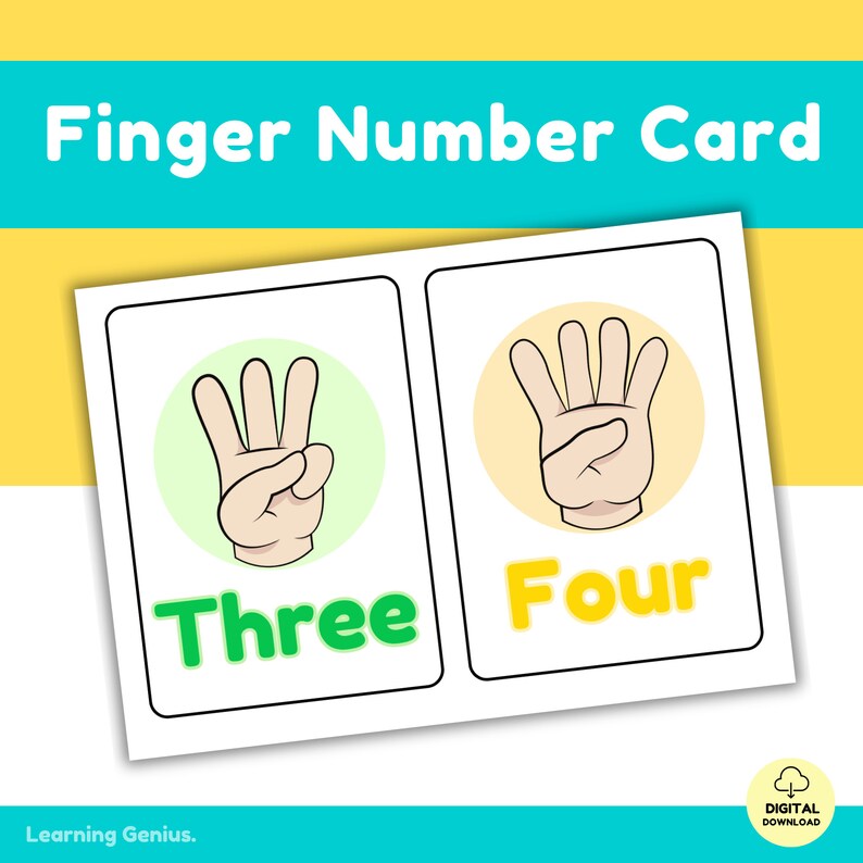 PRINTABLE, Number Flashcards, Counting From 1 to 10, Learn Numbers ...