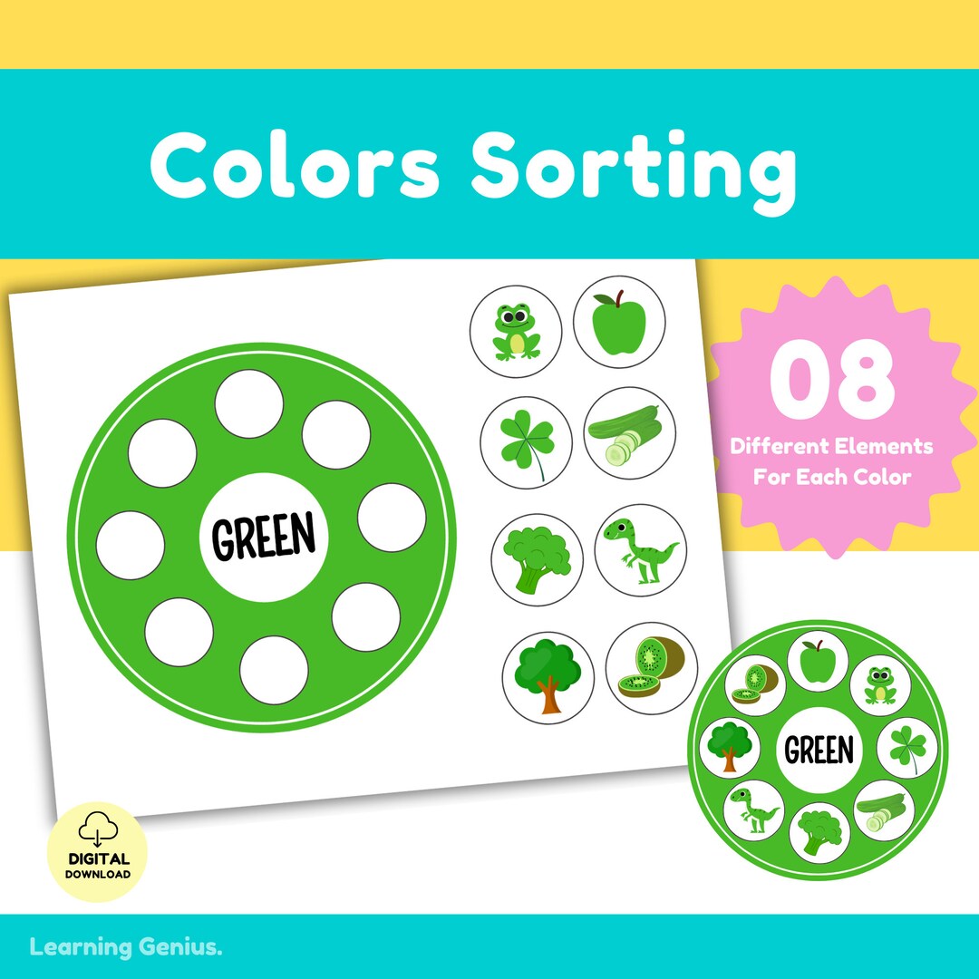 PRINTABLE, Learn Colors, Color Classification, Homeschooling, Printable ...