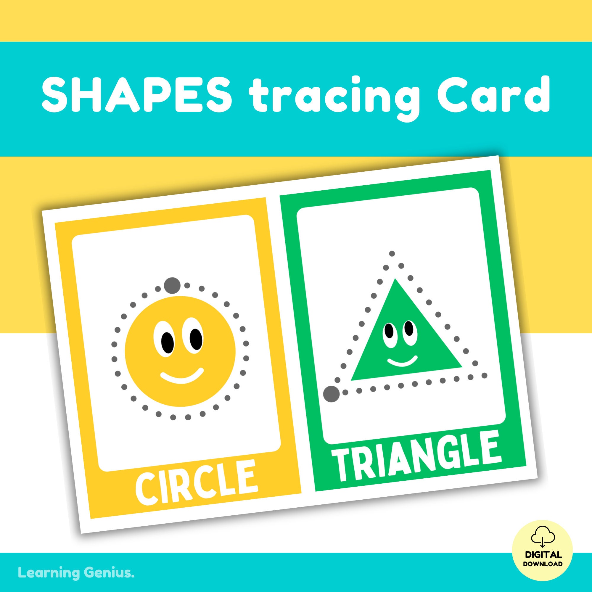 Flash Cards, Shape Tracing, Preschool Shapes, Geometric Flash Cards, 2D ...