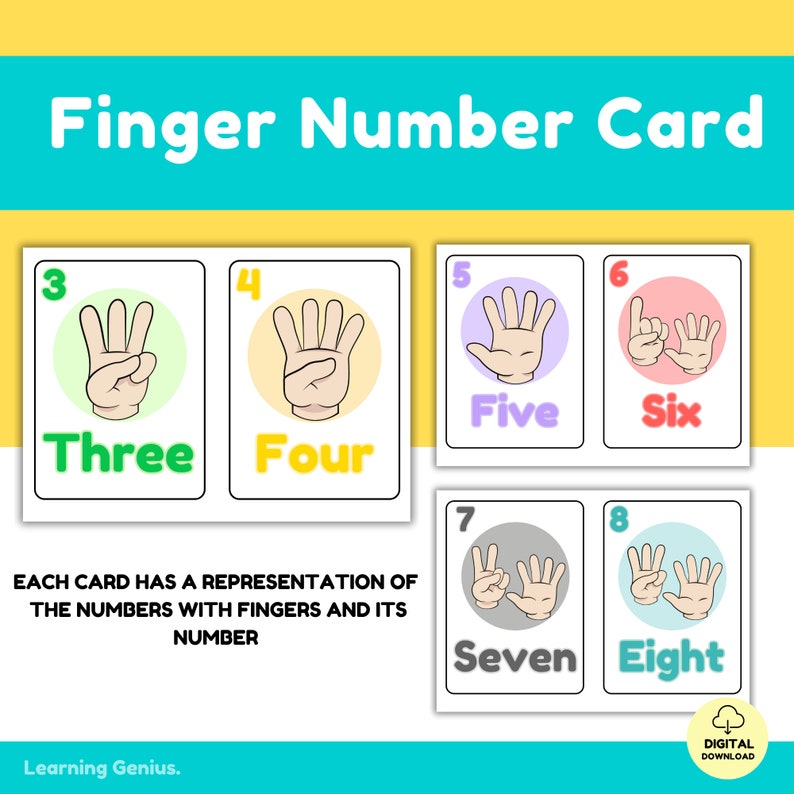 PRINTABLE, Number Flashcards, Counting From 1 to 10, Learn Numbers ...