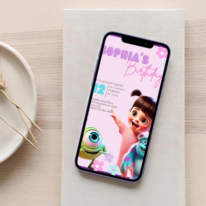 Plantilla de invitación de cumpleaños de Monster Inc. / Cumpleaños de ...