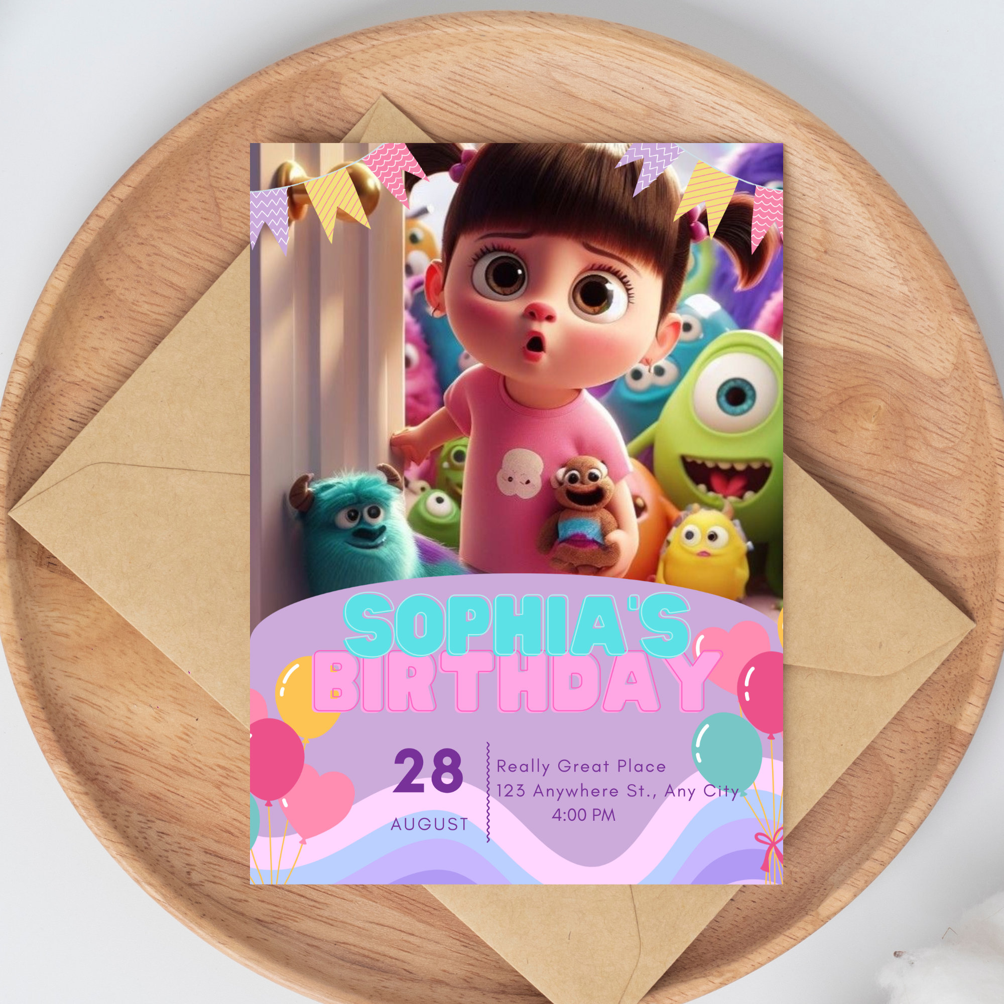 Monster Inc Birthday Invitation Template | Boo Birthday | Monster Party ...