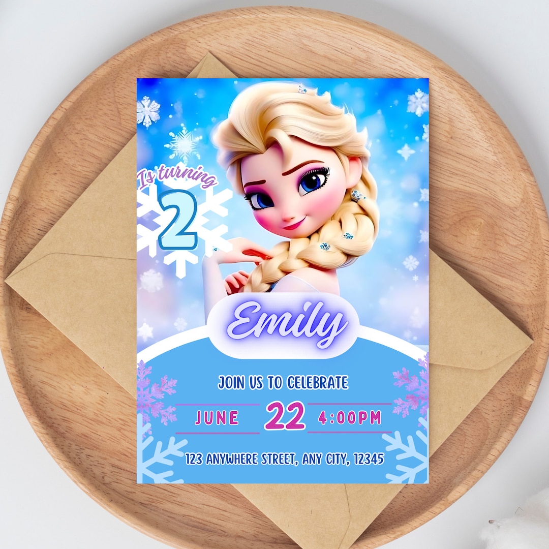 Frozen Birthday Invitation Template Elsa Invite Elsa and Anna Frozen ...