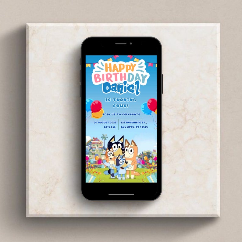 Bluey Birthday Invitation Template | Editable, Printable (digital) - Etsy