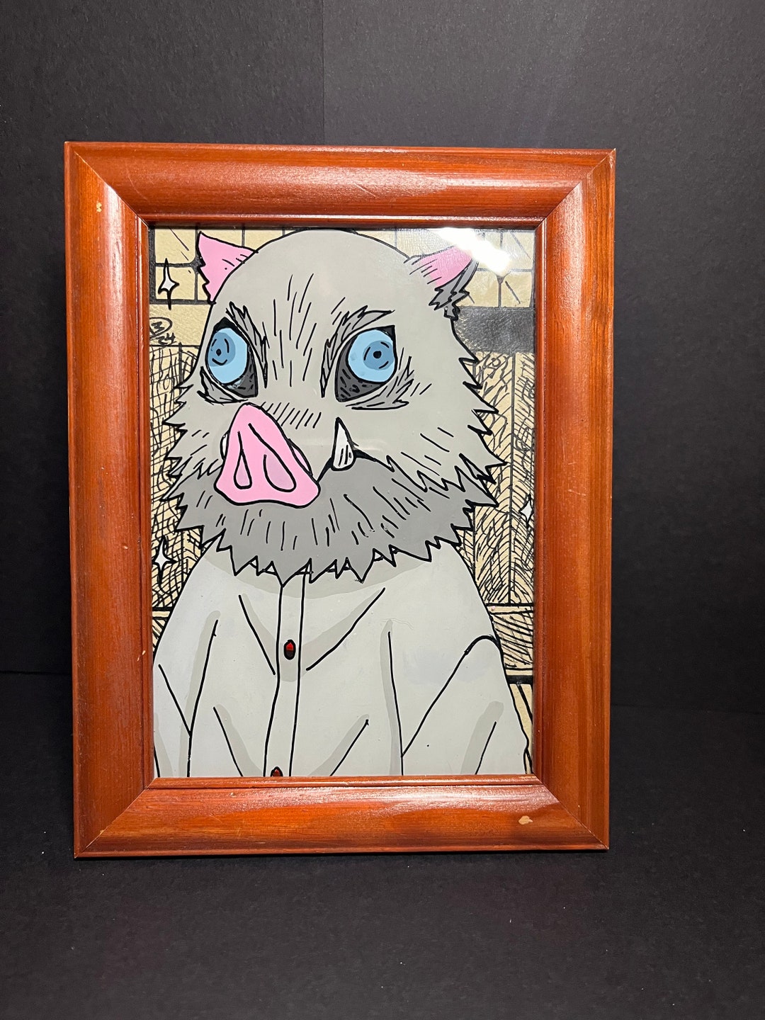 Tangiro Kamado Glass Painting - Etsy