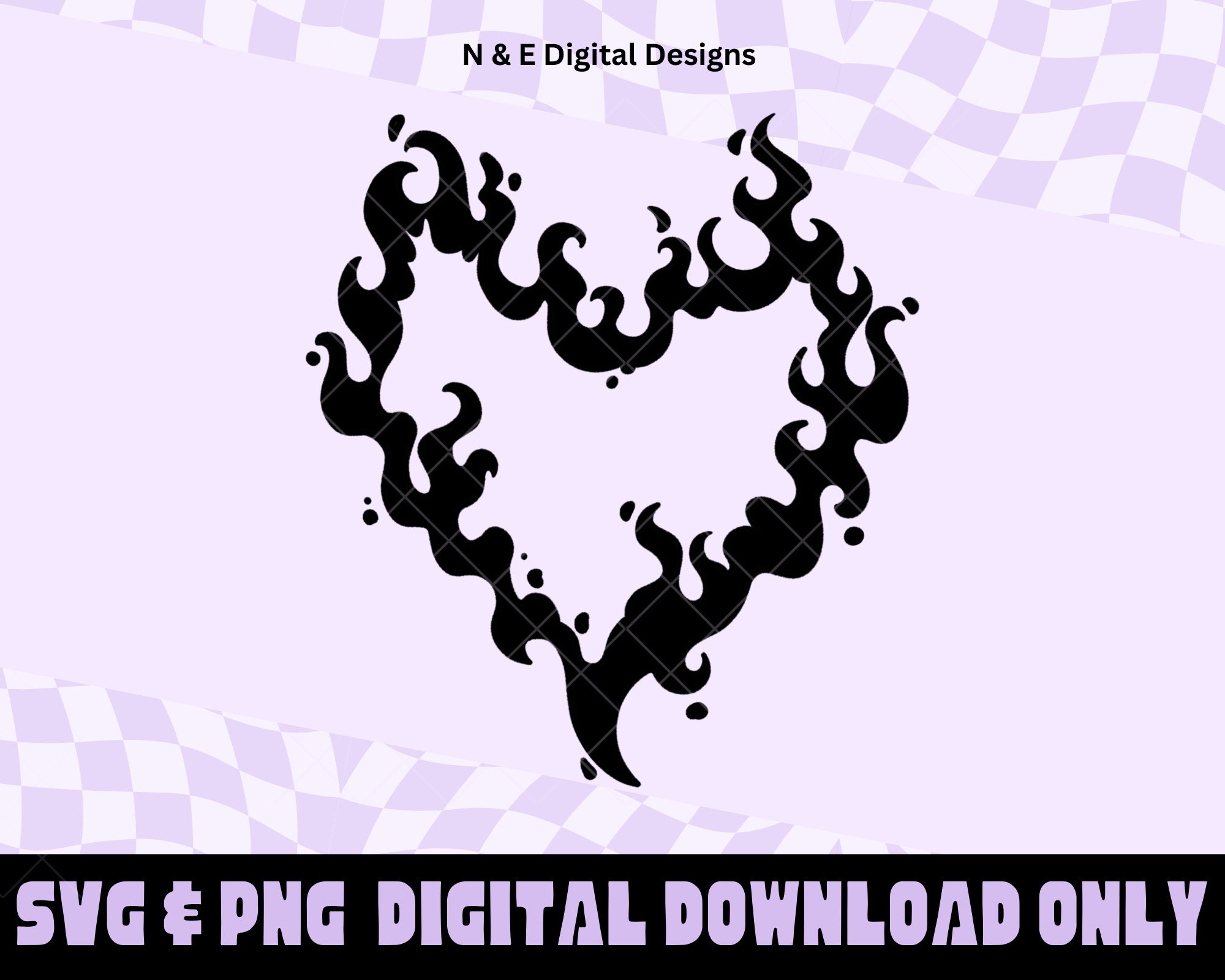 Flaming Heart SVG Retro Heart Svg Valentine's Day Png Valentine Vibes ...