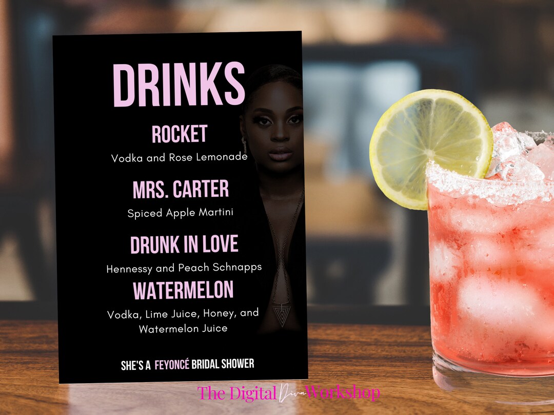 Feyoncé Customizable Bachelorette Menu - Etsy