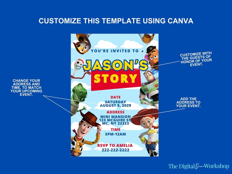 Kids Editable Toy Story Invite - Etsy