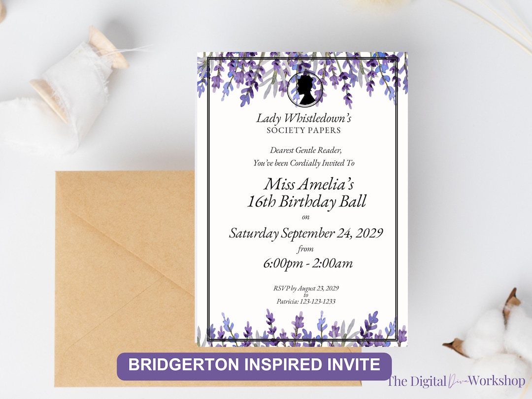 Bridgerton Themed Invitation - Etsy