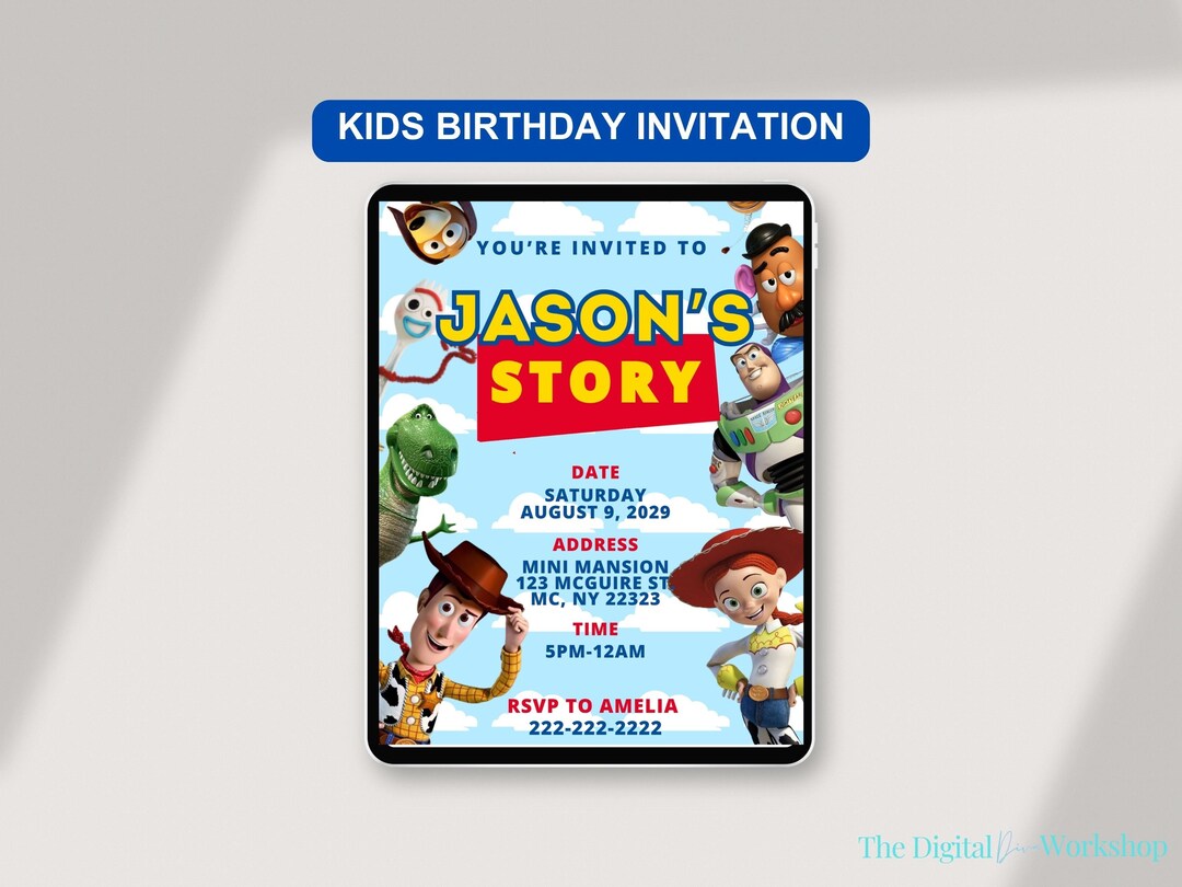 Kids Editable Toy Story Invite - Etsy