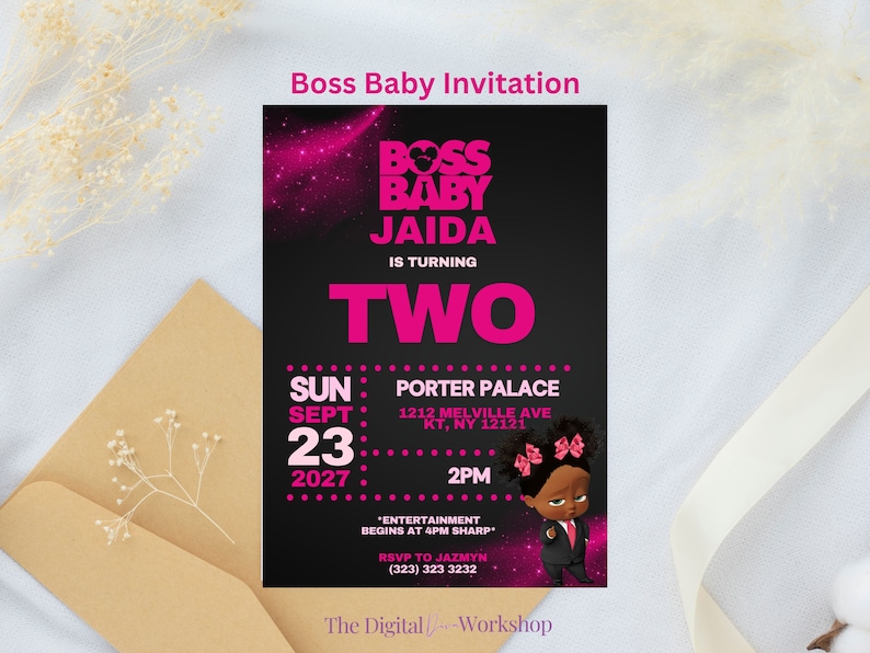 Girl Boss Baby Themed Invitation - Etsy