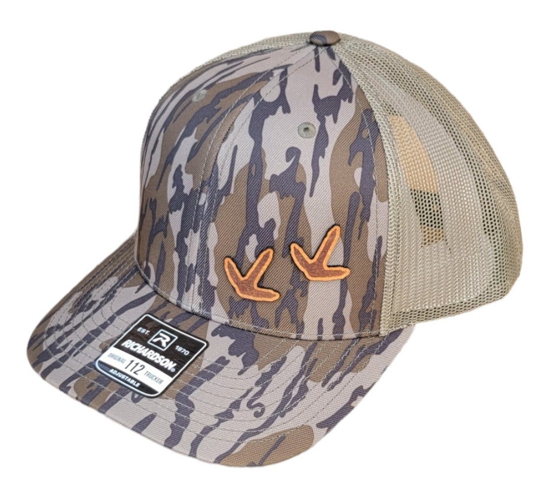 Turkey Hunting Leather Patch Hat Mossy Oak Bottomland - Etsy