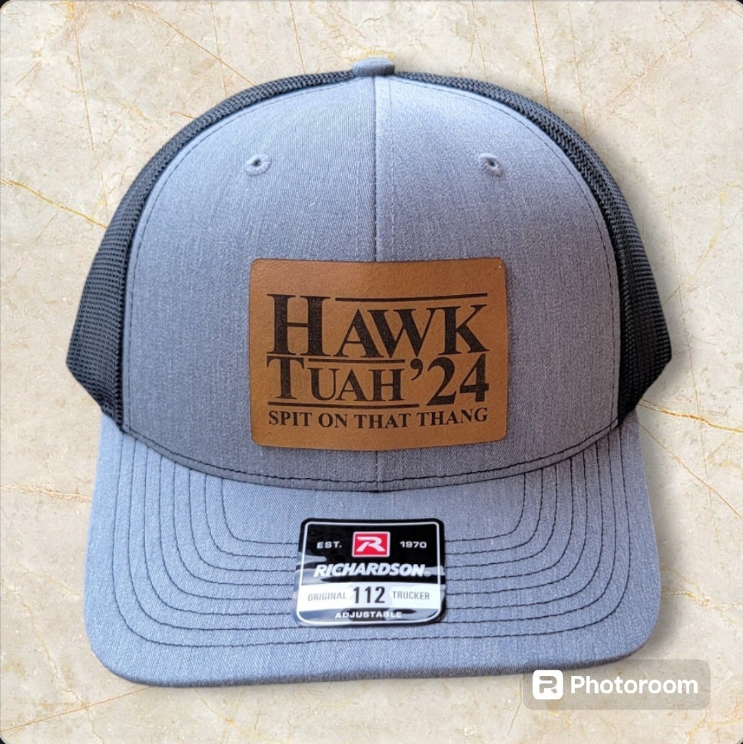 Hawk Tuah Leather Patch Hat Yupoong 6606 Richardson - Etsy