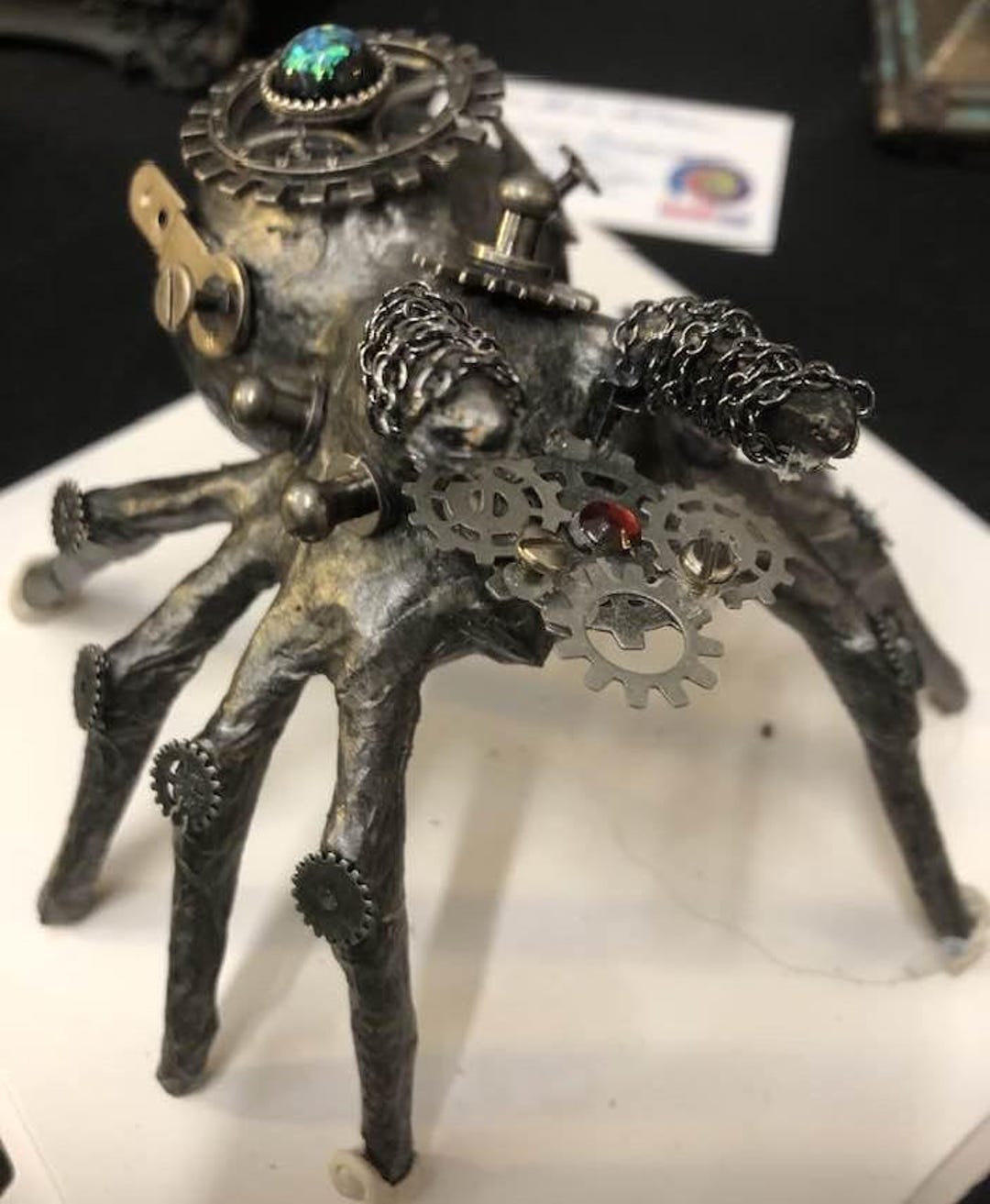 Silver Steampunk Spider Sculpture Mixed Media Paper Mache - Etsy