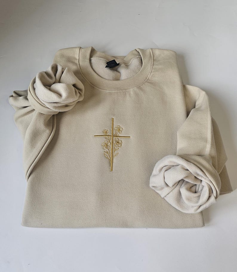 Religious Sweatshirt/cross Embroidered Unisex Hoody/christian Faith ...