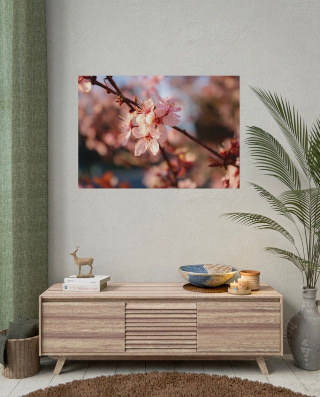 Japanese Cherry Blossom Flower Poster Wall Art Large Floral Home Decor ...