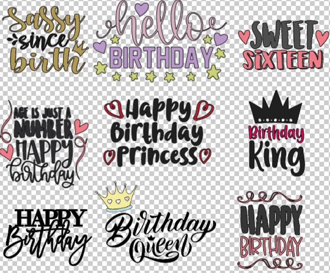 Birthday SVG PNG Bundle - Etsy
