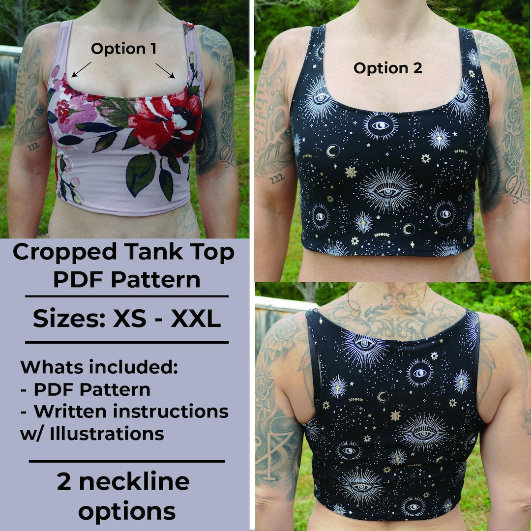 Cropped Tank Top PDF Sewing Pattern, Beginners, Easy, Fully Lined ...
