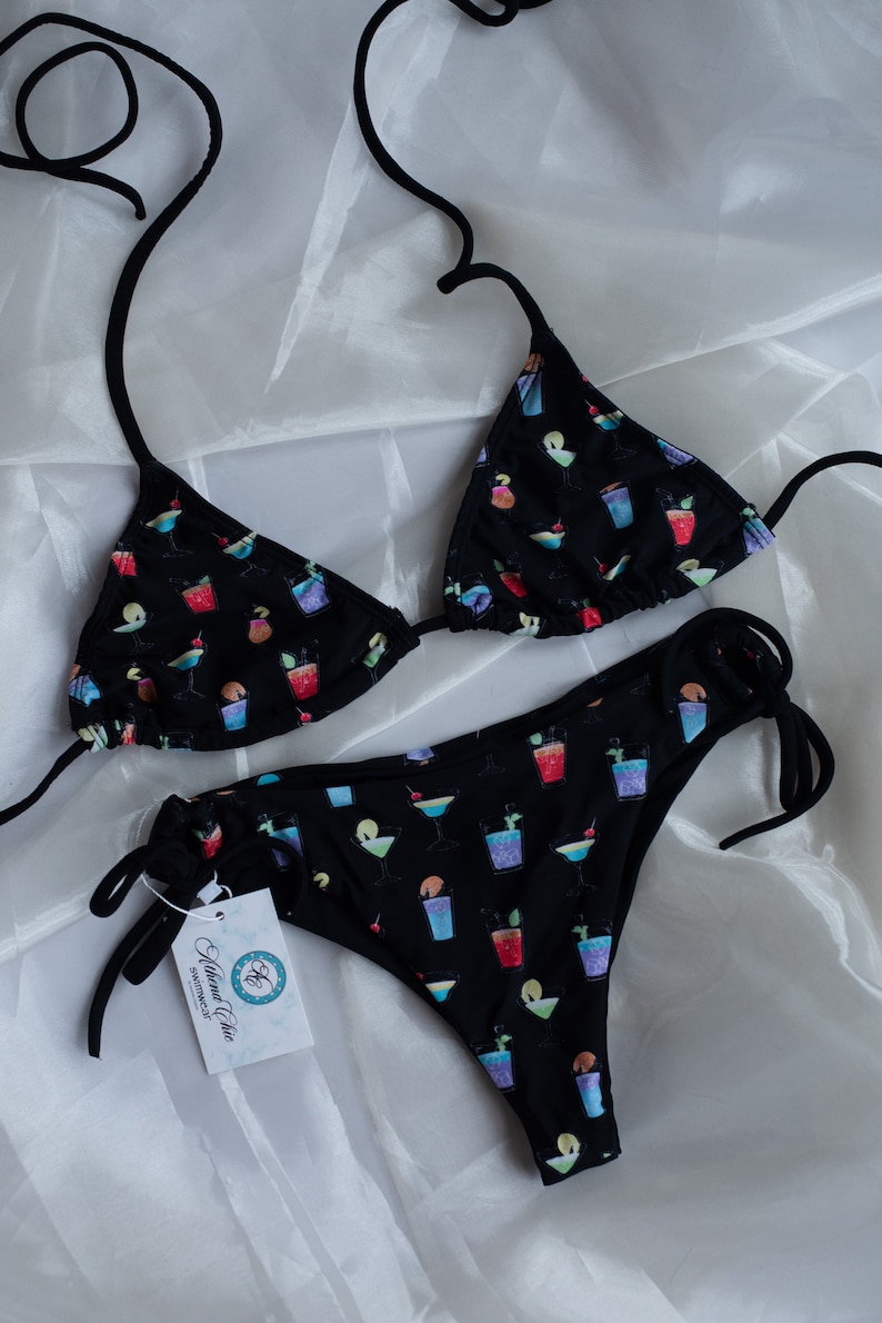 Handmade Swimwear, Drinks on Me, Fun Party Swimsuit, Pool Party ...