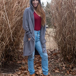 Cardigan PDF Sewing Pattern, Hood, Pockets, Loungewear, Beginner Level ...