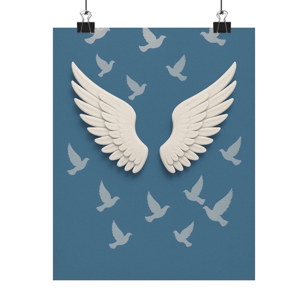 Angel Wings Matte Vertical Poster: Inspirational Boho Wall Art - Etsy