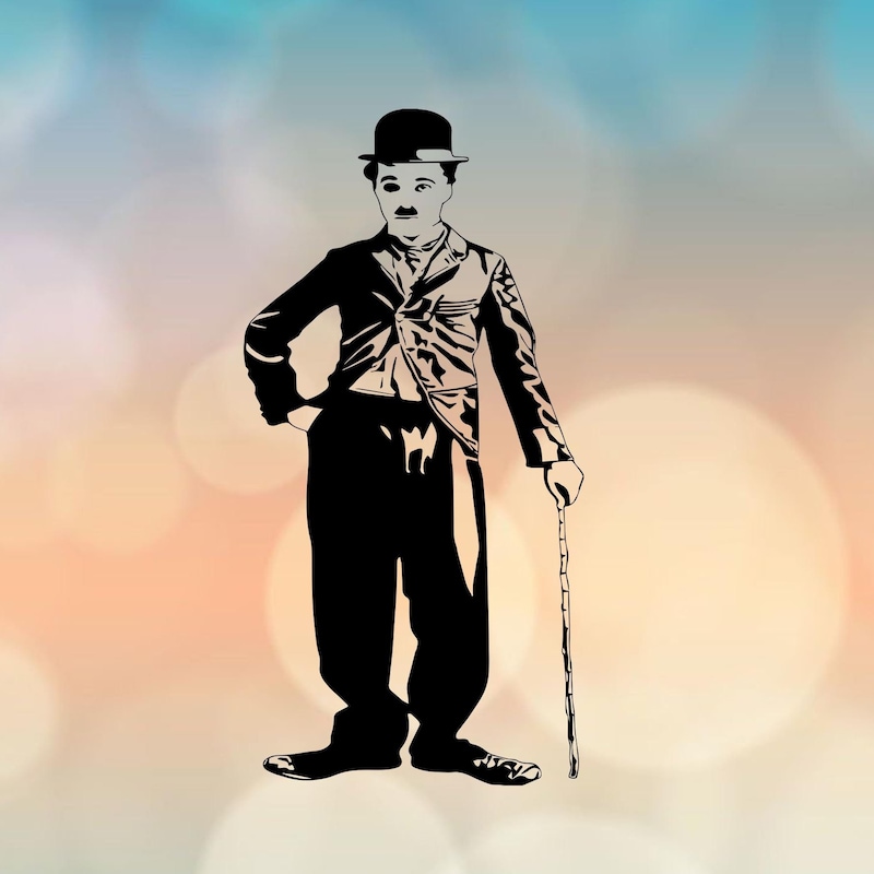 Silhouette Charlie Chaplin - Etsy