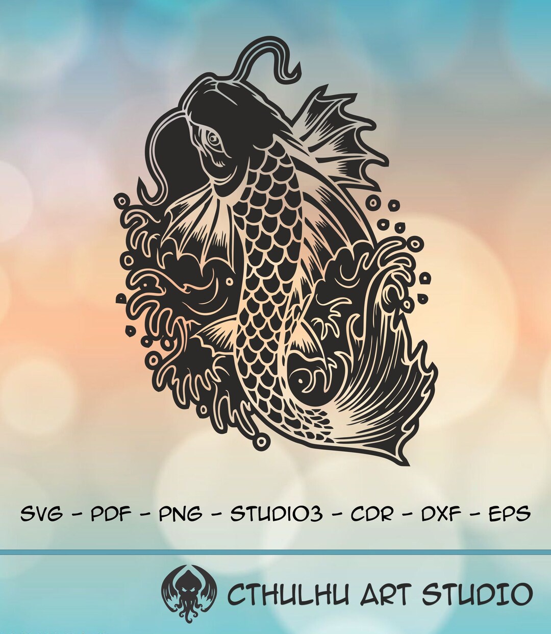 Koi Fish for Cutting Machines, Instant Digital Download Svg Pdf Dxf Png ...