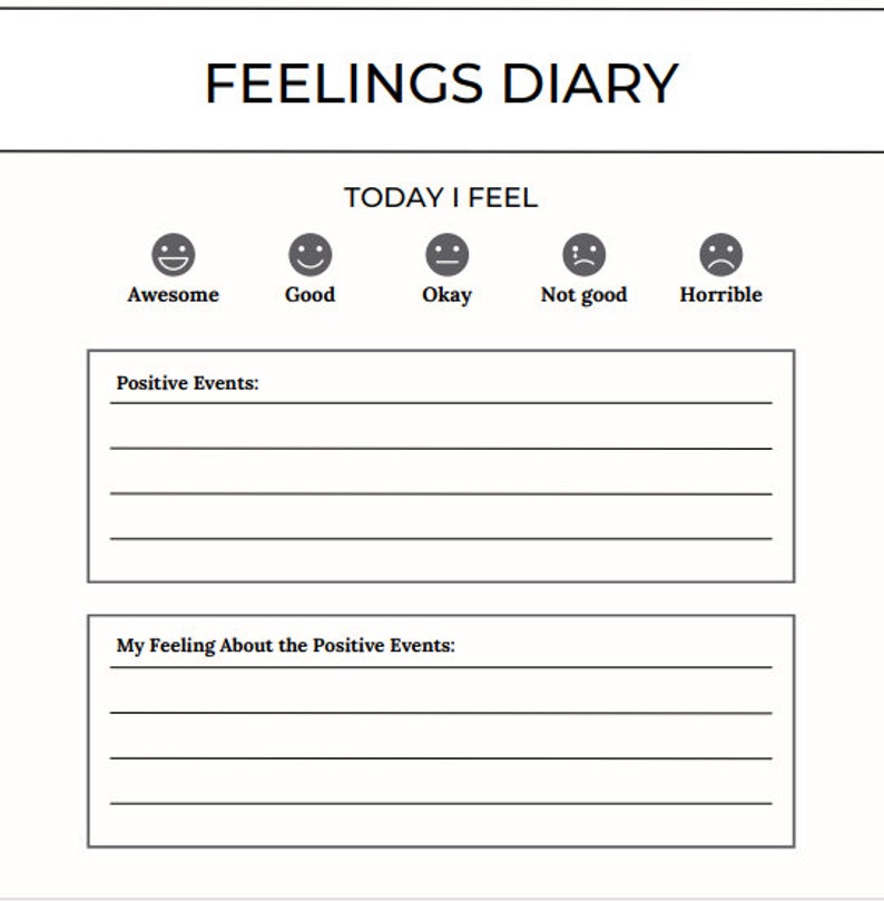 Feelings Diary - Etsy