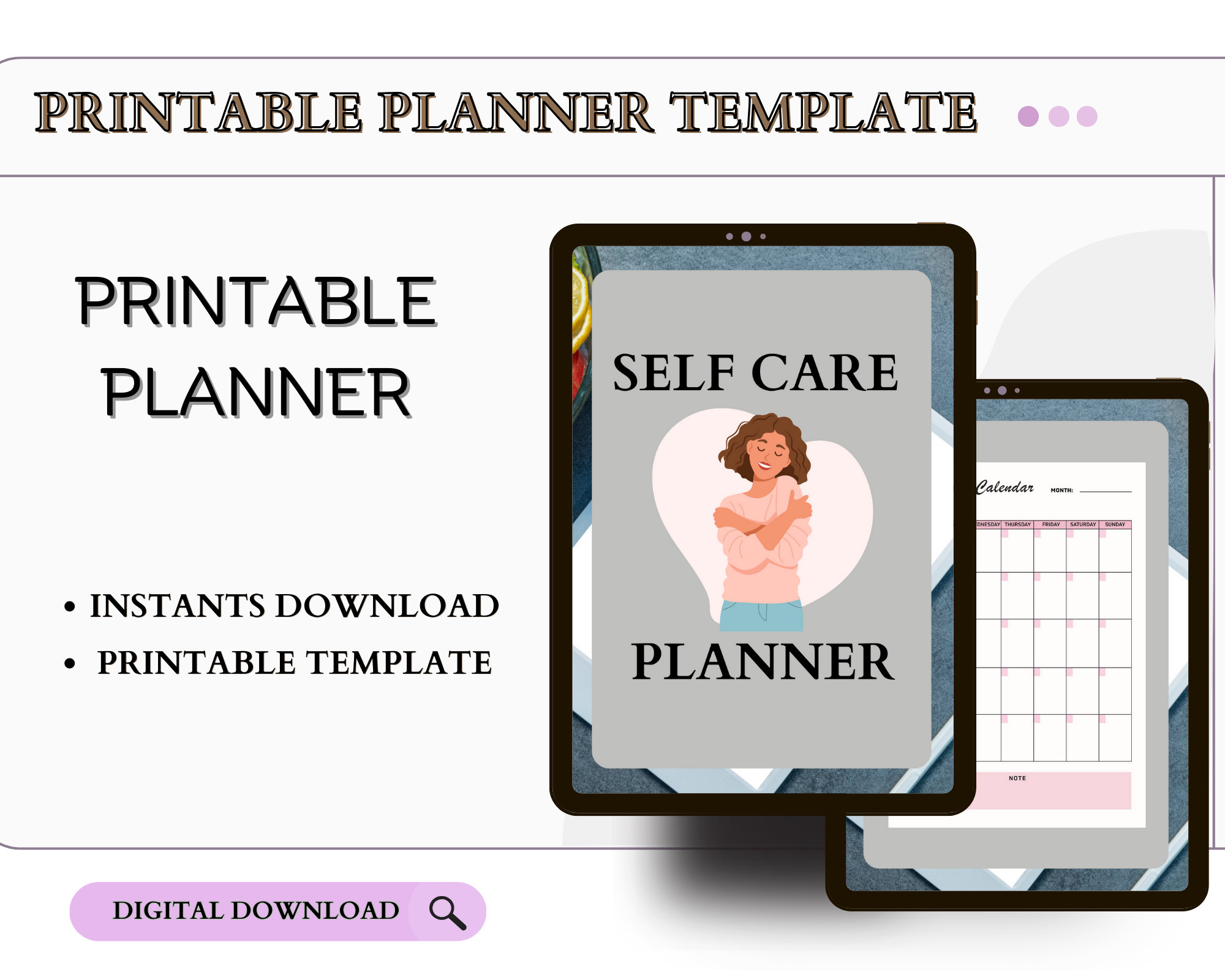 Self-care Planner Printable Planner, Mindfulness Workbook Self-love ...