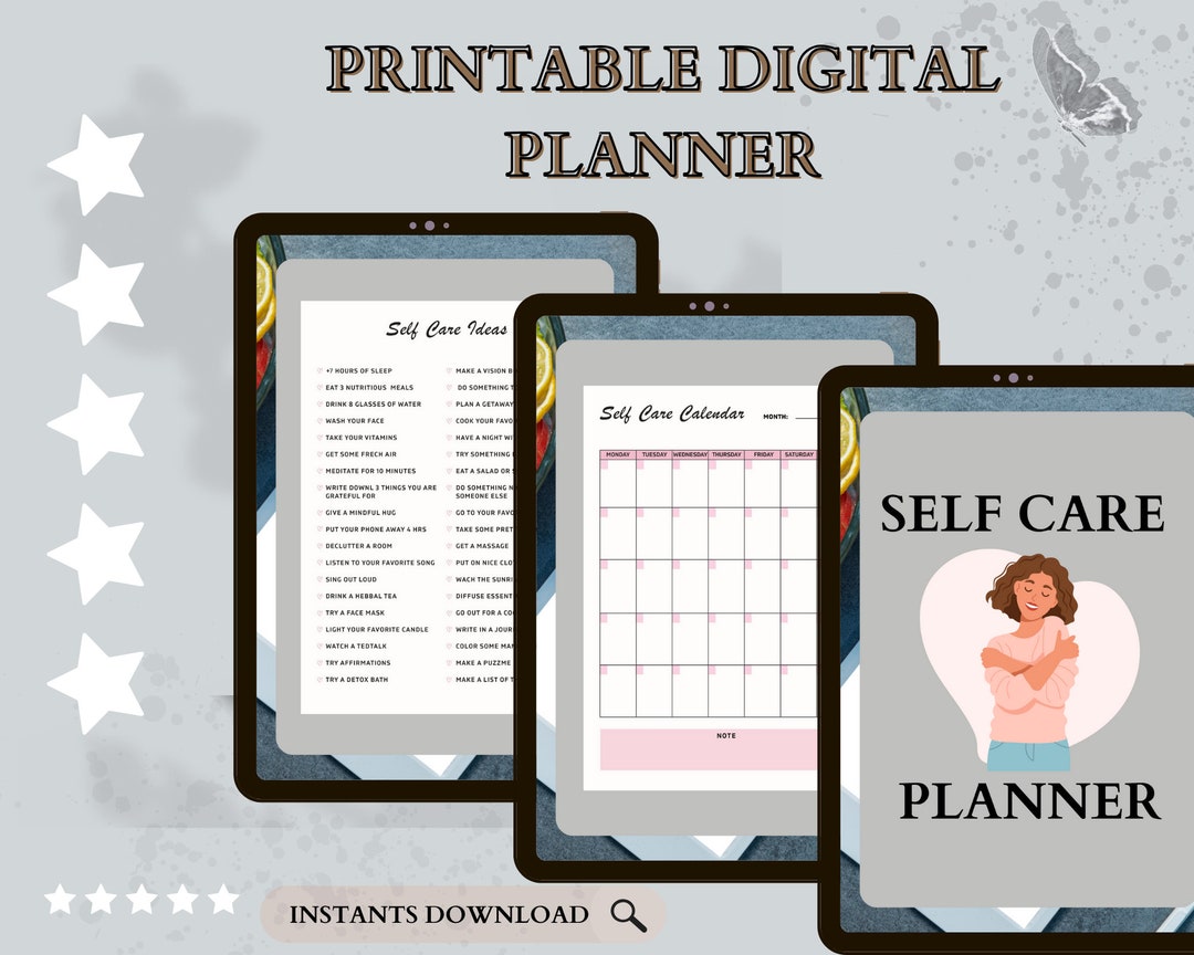 Self-care Planner Printable Planner, Mindfulness Workbook Self-love ...