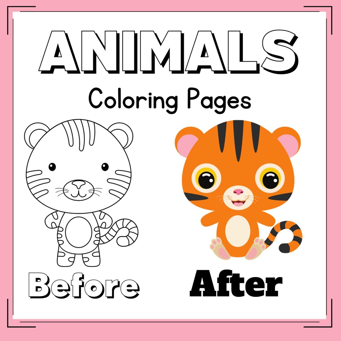 Printable Animal Coloring Pages for Kids Instant Download Fun Childrens ...